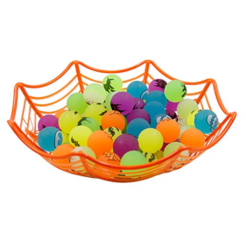 Triumpeek Halloween Party Supplies, Set of 3 Halloween Plastic Trick Treat Bowls, Candy bowl Holder Halloween Spider Web Bowl for Day of The Dead in Orange, Purple and Black