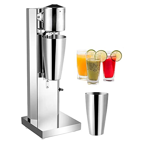 Commercial Electric Milkshake Maker, Stainless Steel Milk Shake Machine Cocktail Tea Drink Mixer Smoothie Malt Blender 18000RMP (Single Head)