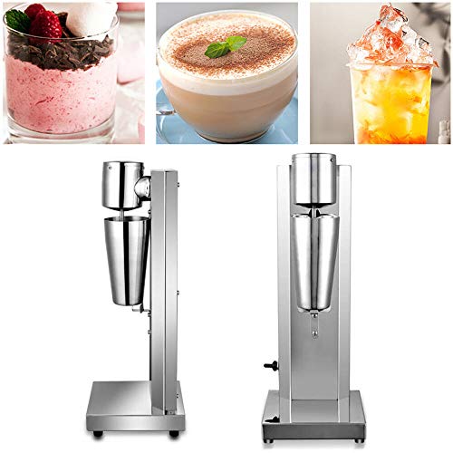 Commercial Electric Milkshake Maker, Stainless Steel Milk Shake Machine Cocktail Tea Drink Mixer Smoothie Malt Blender 18000RMP (Single Head)