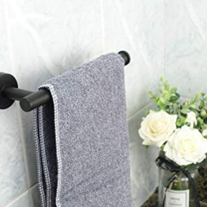 TocTen Hand Towel Holder/Towel Ring - Thicken SUS304 Stainless Steel Bathroom Hand Towel Bar, 9Inch Heavy Duty Wall Mounted Towel Rack Hanger (Matte Black)