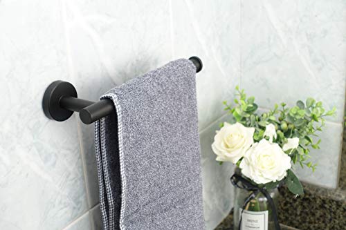 TocTen Hand Towel Holder/Towel Ring - Thicken SUS304 Stainless Steel Bathroom Hand Towel Bar, 9Inch Heavy Duty Wall Mounted Towel Rack Hanger (Matte Black)