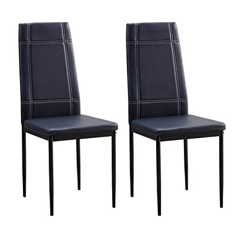 PBPKING PU Dining Chairs Set of 2 Black Chairs for Kitchen Room Black Leather Dining Chairs