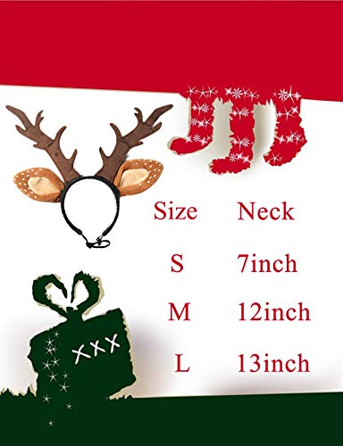 Impoosy Pet Deer Costume Hat Merry Christmas Dog Antlers Headbands Elastic Band Adjustable Reindeer Cap Hair Headwear Accessories (Small)