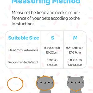 Woiworco Adjustable Cat Recovery Cones, Soft Cone for Cats, Cute Cat Donut Collar, Wound Healing Protective Cone After Surgery Elizabethan Collars for Kitten Pets(M, Blue),