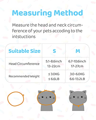 Woiworco Adjustable Cat Recovery Cones, Soft Cone for Cats, Cute Cat Donut Collar, Wound Healing Protective Cone After Surgery Elizabethan Collars for Kitten Pets(M, Blue),