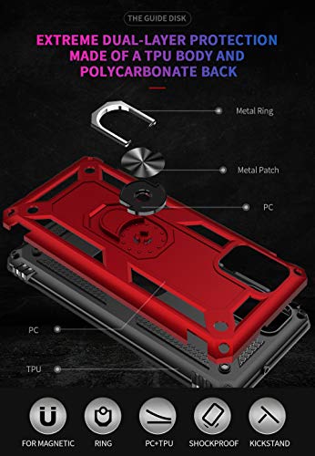 Samsung A71 5G Case,Galaxy A71 5G Case,PUSHIMEI Military Grade Heavy Duty Protection Phone Case Cover with HD Screen Protector Magnetic Ring Kickstand for Samsung Galaxy A71 5G (Black Military Case)