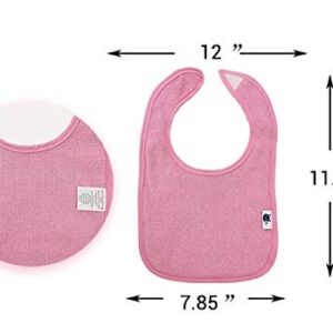 SPINFOX 12 Pack Waterproof Baby Bibs for Girls Terry Drool Bib Cotton Solid Knit Infant Feeding Bibs -Girl