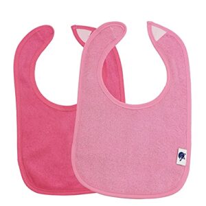 SPINFOX 12 Pack Waterproof Baby Bibs for Girls Terry Drool Bib Cotton Solid Knit Infant Feeding Bibs -Girl