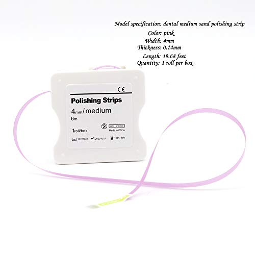 Dental Polishing Strip Floss Tape for Teeth Dental Finishing Whitening Strips Teeth Cleaning Tool Dental Filling Tape Tooth File Strip (Pink)