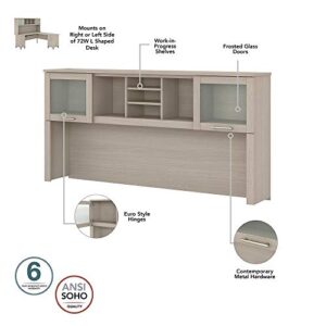 Bush Furniture Somerset 72W Office Desk with Drawers and Hutch in Sand Oak