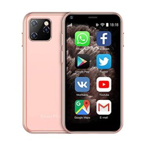 soyes xs11 3g mini smartphone 2.5inch wifi gps china mobile 1gb ram 8gb rom quad core android cell phones 3d glass slim body hd camera dual sim google play cute smartphone (pink)