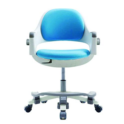 SIDIZ Ringo Junior Adjustable Desk Chair Artificial Leather Fixed Type + Foot Rest (Blue)