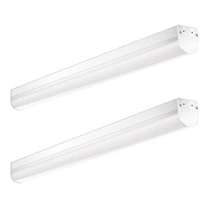 LED Shop Light 4FT,5000K/4000K/3500KSelectable LED Linear Strip Lights,0-10VDimmable LED Light Fixture for Garage Workshop Warehouse,4Foot LED Commercial Ceiling Light,Fluorescent Replacement-2Pack