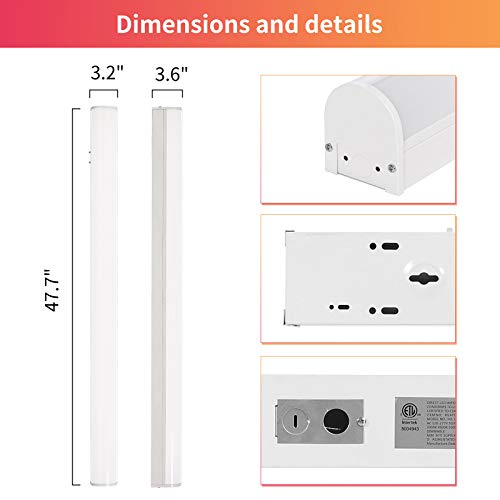 LED Shop Light 4FT,5000K/4000K/3500KSelectable LED Linear Strip Lights,0-10VDimmable LED Light Fixture for Garage Workshop Warehouse,4Foot LED Commercial Ceiling Light,Fluorescent Replacement-2Pack