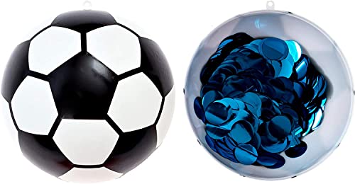 Gender Reveal Confetti Soccer Ball, Pink and Blue, for Baby Boy Girl Gender Reveal Party. Great Photos Opportunity