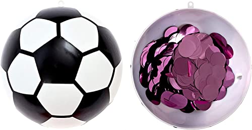 Gender Reveal Confetti Soccer Ball, Pink and Blue, for Baby Boy Girl Gender Reveal Party. Great Photos Opportunity