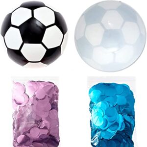 Gender Reveal Confetti Soccer Ball, Pink and Blue, for Baby Boy Girl Gender Reveal Party. Great Photos Opportunity