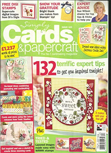 SIMPLY CARDS & PAPERCRAFT MAGAZINE, ISSUE,163 SORRY FREE GIFTS ARE MISSING