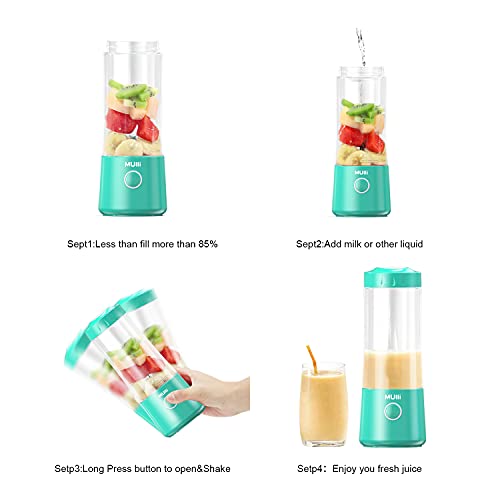 Mulli Portable Blender,USB Rechargeable Personal Mixer for Smoothie and Shakes, Mini Blender with Six Blades for Baby Food,Travel,Gym and More