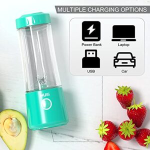 Mulli Portable Blender,USB Rechargeable Personal Mixer for Smoothie and Shakes, Mini Blender with Six Blades for Baby Food,Travel,Gym and More