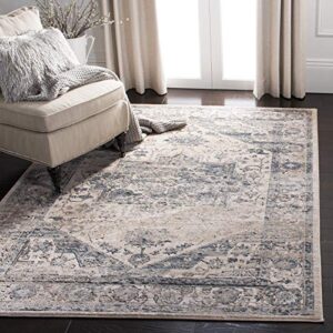 martha stewart collection by safavieh 9' x 12' ivory/blue msr868a jackson non-shedding area rug