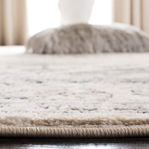 Martha Stewart Collection by SAFAVIEH 9' x 12' Ivory/Blue MSR868A Jackson Non-Shedding Area Rug