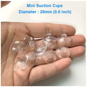 LuluEasy 20mm 10 Pieces Mini Suction Cups Clear Without Hooks Without Holes, PVC Plastic Sucker Pads for Festival Decoration Wall Glass Home Car