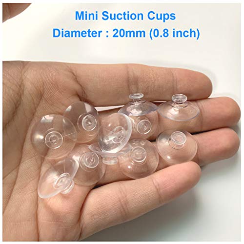 LuluEasy 20mm 10 Pieces Mini Suction Cups Clear Without Hooks Without Holes, PVC Plastic Sucker Pads for Festival Decoration Wall Glass Home Car