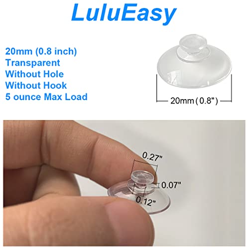 LuluEasy 20mm 10 Pieces Mini Suction Cups Clear Without Hooks Without Holes, PVC Plastic Sucker Pads for Festival Decoration Wall Glass Home Car