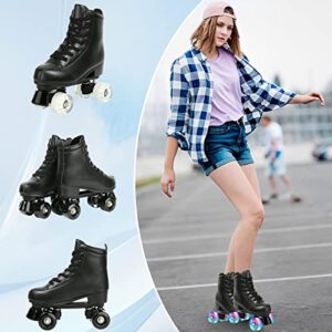 Jessie Leather Roller Skates Roller Skates for Women Outdoor and Indoor Adjustable Four-Wheel Premium Roller Skates for Women Men Boys and Girls