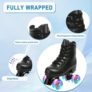 Jessie Leather Roller Skates Roller Skates for Women Outdoor and Indoor Adjustable Four-Wheel Premium Roller Skates for Women Men Boys and Girls