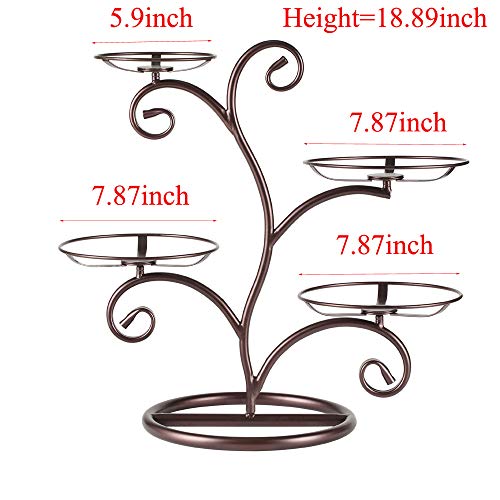 GuangYang Multi-Tier Thicker Metal Sturdier Stand Display Plate Rack - Tree Tiered Cake Serving Holder - Dessert Fruit Presentation - Party Food Server Display -Bronze