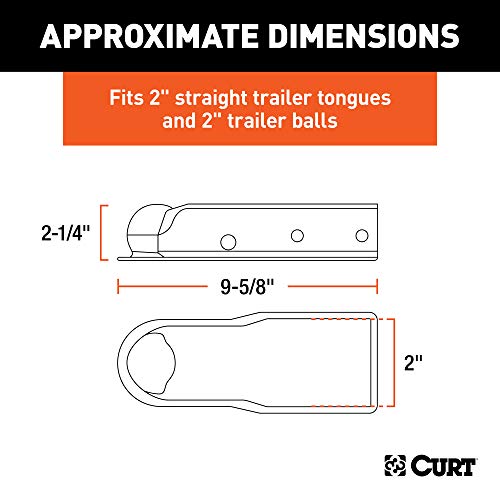 CURT 25470 QuickPin No-Latch Trailer Coupler for 2-Inch Hitch Ball, 2-in Channel, 3,500 lbs