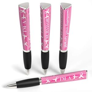 10 pack of breast cancer awareness pens 3 sided pens (twist-action, breast cancer awareness)