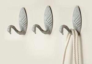 manual iowhsw cast iron swan wall hook, set of 3