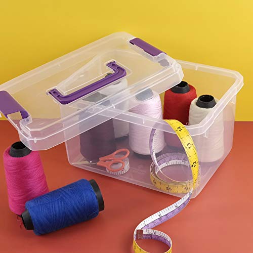 Sandmovie 5.5 Qt Storage Bins with Lids, Clear Plastic Storage Tote, 6-Pack