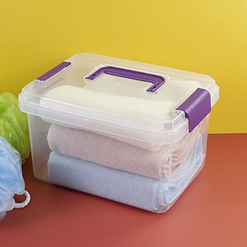 Sandmovie 5.5 Qt Storage Bins with Lids, Clear Plastic Storage Tote, 6-Pack