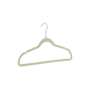 Amazon Basics Slim, Velvet, Non-Slip Suit Clothes Hangers, Ivory/Silver - Pack of 50 & Kids Velvet, Non-Slip Clothes Hangers, Beige - Pack of 30