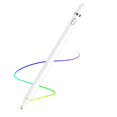 Active Stylus Pen Compatible with Apple,Stylus Pens for Touch Screens,1.5mm Fine Point Digital Pen,Rechargeable Stylus for iPad/iPad Pro/Air/Mini/iPhone/Samsung/Tablet Drawing&Writing (White)