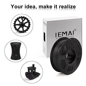 IEMAI Carbon Fiber PLA 3D Printer Filament, Carbon Fiber Filament 1.75mm, PLA Filament Spool 1KG, Dimensional Accuracy +/- 0.02mm Black Filament for 3D Printer