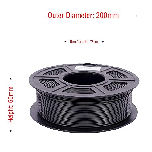 IEMAI Carbon Fiber PLA 3D Printer Filament, Carbon Fiber Filament 1.75mm, PLA Filament Spool 1KG, Dimensional Accuracy +/- 0.02mm Black Filament for 3D Printer