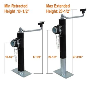 TCE 2000 LBs Capacity Weld on Pipe Mount Swivel Trailer Jack, ATR39003U , Black