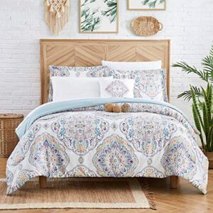 Modern Threads Rori 8-Piece Printed All Season Down Alternative Complete Bedding Set with Matching Shams, Decorative Pillows and Sheets Queen