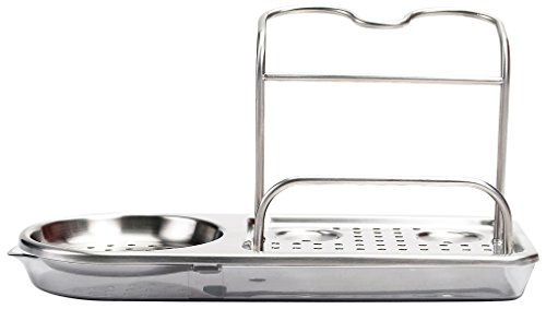 OXO Good Grips Stainless Steel Easy Press Dispenser & Good Grips Stainless Steel Sink Caddy