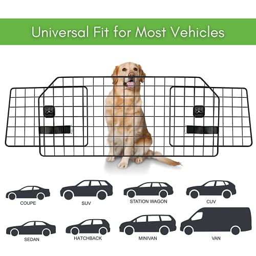 COLETA Dog Car Barrier for SUVs & Vehicles - Adjustable Large Pet Barrier with Bonus Guard Mesh for Full Coverage. Heavy-Duty, Universal-Fit Easy Install-Removal Divider for Pet Car Safety