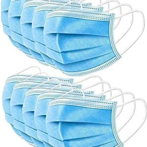 2000 PCS Wholesale Bulk Disposable Face Masks Blue (40 Boxes, 50pcs/Box), 3-Layers