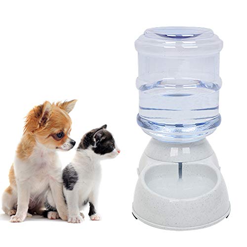 YNC Cat Dog Water Dispenser,1 Gallon Gravity Automatic Pet Waterer, Practical Dog Water Bowl Dispenser for Cat, Small Dog and Other Small Pets