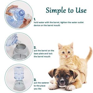 YNC Cat Dog Water Dispenser,1 Gallon Gravity Automatic Pet Waterer, Practical Dog Water Bowl Dispenser for Cat, Small Dog and Other Small Pets