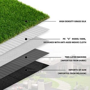 AYOHA 3 FT x 8 FT Artificial Grass, Realistic Fake Grass Deluxe Synthetic Turf Thick Lawn Pet Turf, Indoor/Outdoor Landscape, Easy to Clean with Drain Holes, Non-Toxic, High Density, 35mm