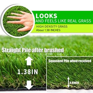 AYOHA 3 FT x 8 FT Artificial Grass, Realistic Fake Grass Deluxe Synthetic Turf Thick Lawn Pet Turf, Indoor/Outdoor Landscape, Easy to Clean with Drain Holes, Non-Toxic, High Density, 35mm